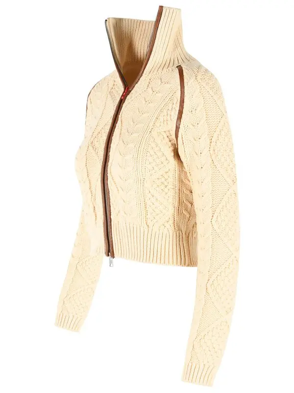 DIESEL® Intelle' Dark Ivory Cotton And Wool Sweater