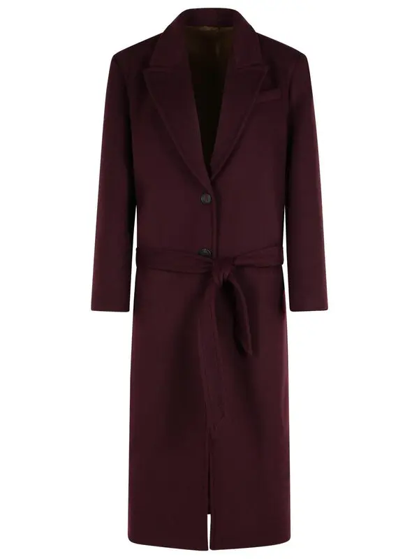Attico Virgin Wool Blend Long Coat - Multicolor
