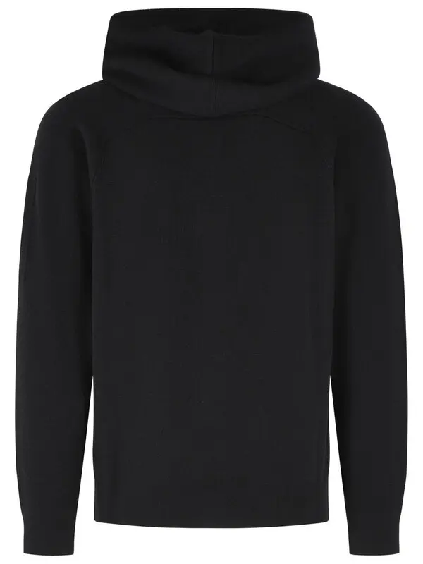 C.P. COMPANY Wool Blend Zip Up Sweater - Black