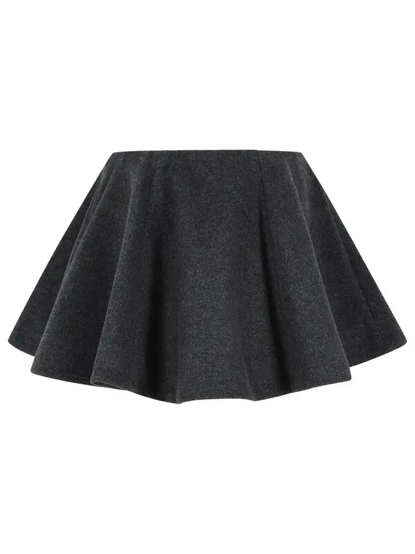 GANNI Peacoat' Grey Wool Blend Miniskirt