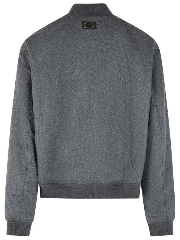 Dolce & Gabbana Grey Virgin Wool Bomber Jacket