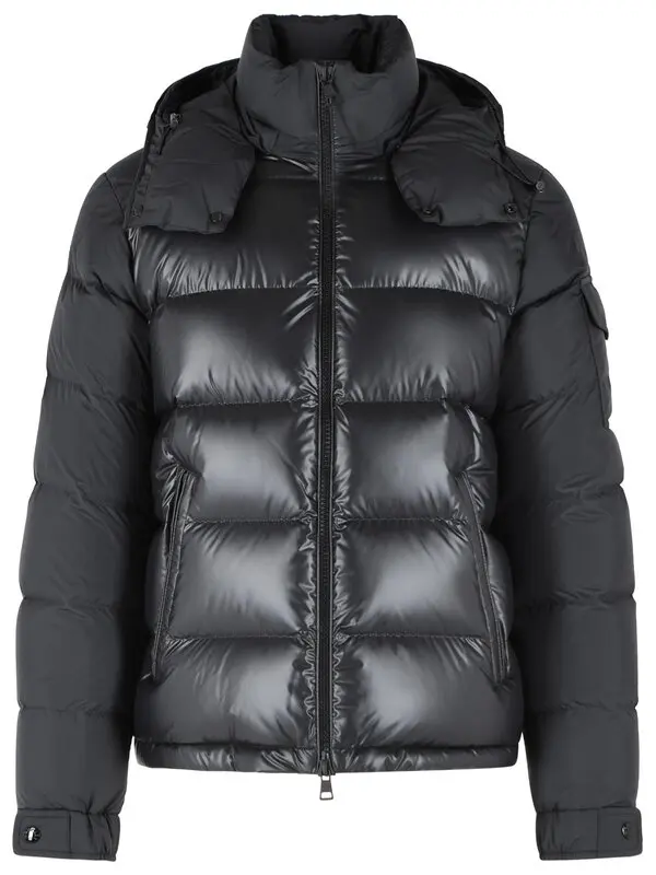 Moncler Maya' Polyester Short Down Jacket - Black