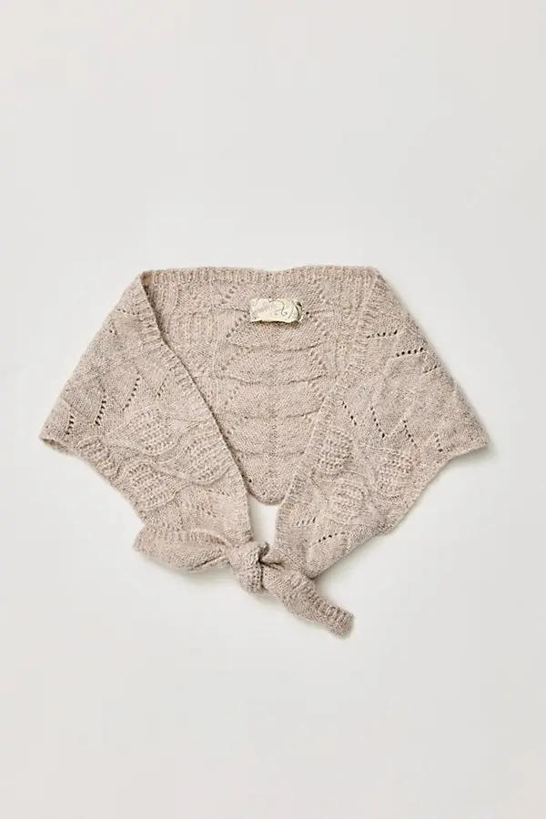 Free People Cozy Cable Triangle Scarf - Oat