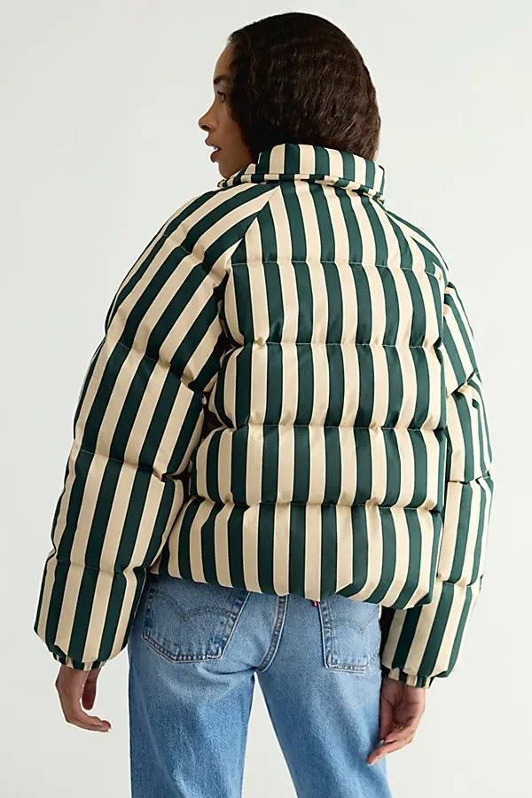 THE TINY BIG SISTER Striped Puffer Jacket
