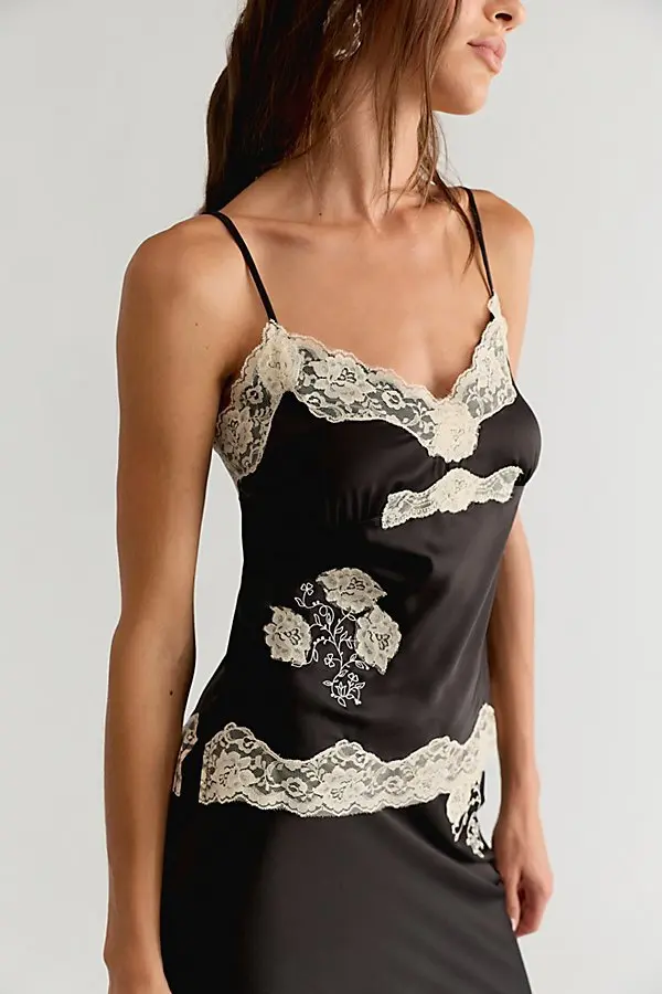 Anna Sui Lingerie Satin Maxi Skirt Set