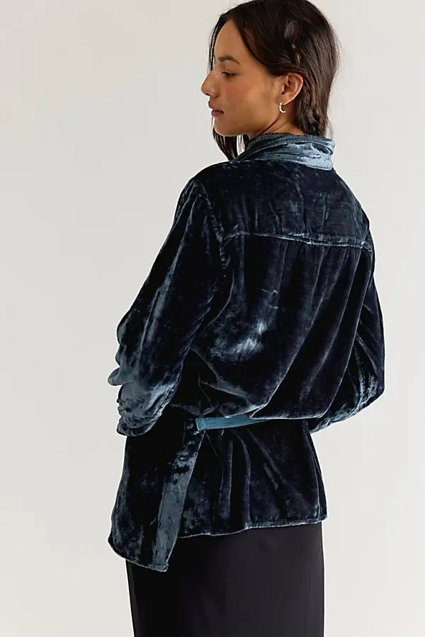 NICHOLAS K Velvet Button-down Shirt