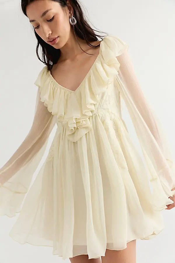 NIGEL PRESTON Garden Party Mini Dress - Cream