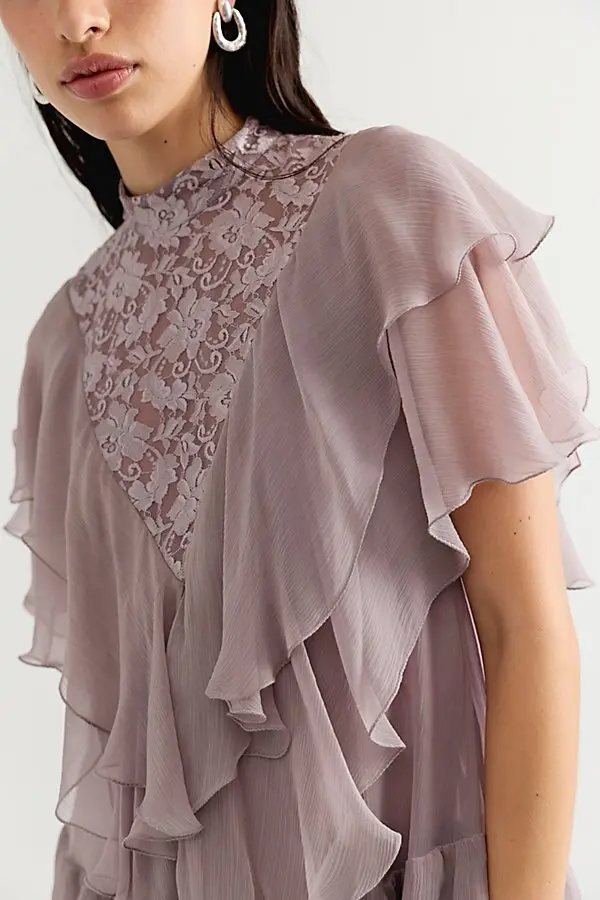 NIGEL PRESTON Ana Lace Mini Dress - Lilac