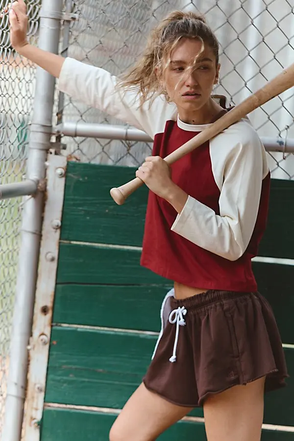 Free People Baseball Layer Top - Auburn Combo
