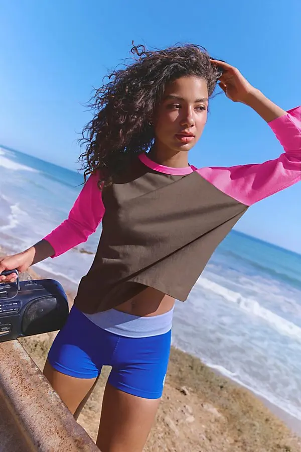 Free People Baseball Layer Top - Chocolate Combo