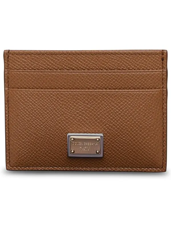 Dolce & Gabbana Calf Leather Card Holder - Brown