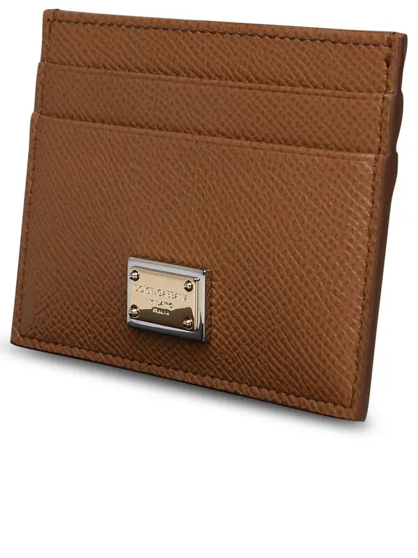 Dolce & Gabbana Calf Leather Card Holder - Brown