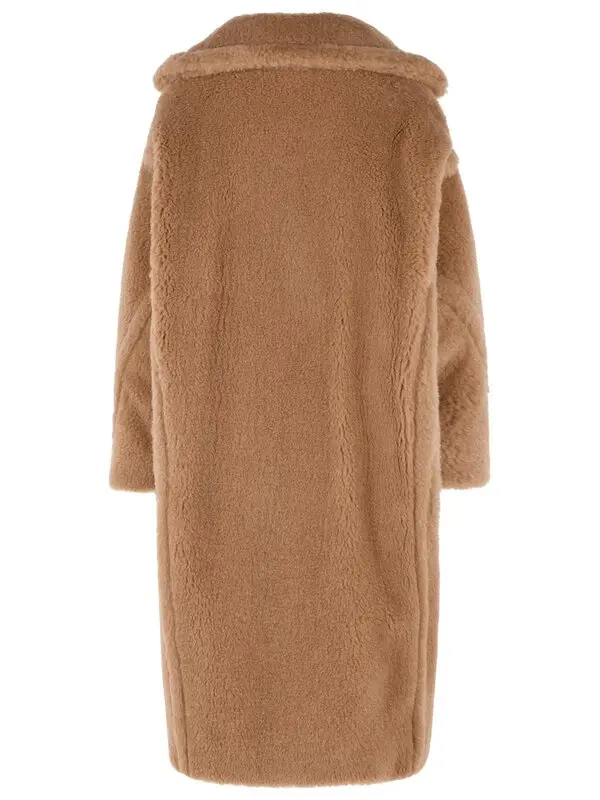 Max Mara Teddy' Camel And Silk Coat - Brown
