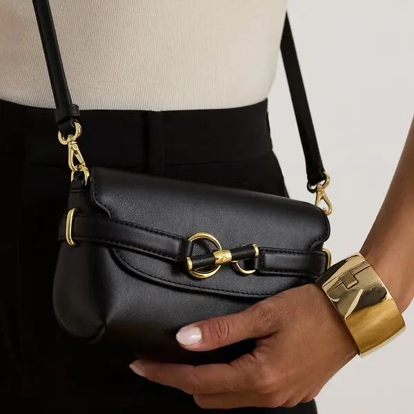 Ralph Lauren Leather Small Crossbody Bag - Black