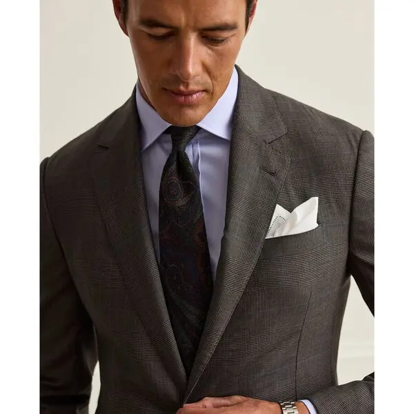 Ralph Lauren Kent Hand-tailored Glen Plaid Wool Suit