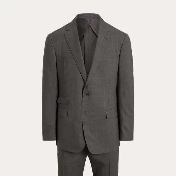 Ralph Lauren Kent Hand-tailored Glen Plaid Wool Suit - Brown