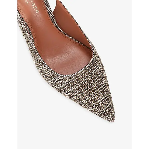 Kurt Geiger Belgravia Houndstooth Woven Slingbacks