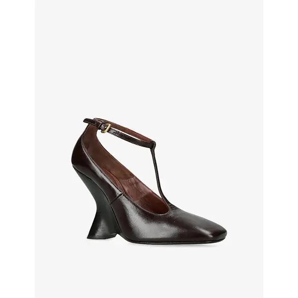 Dries Van Noten Square-toe Leather Wedges