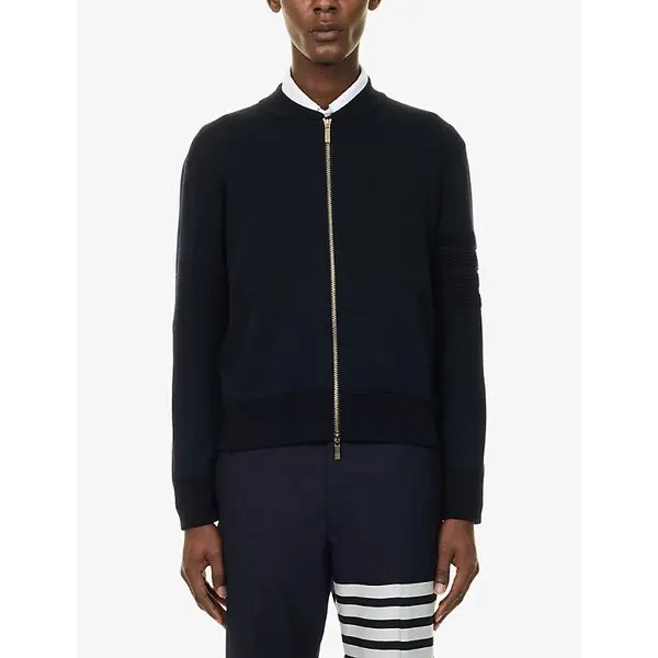 Thom Browne Ottoman Milano Wool-blend Bomber Jacket