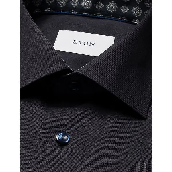 Eton Geometric Signature Twill Slim-fit Cotton Shirt