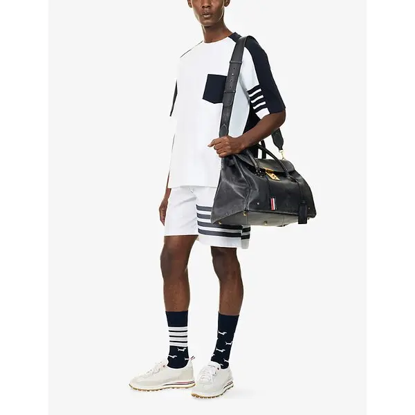 Thom Browne Contrast-panel Oversized Cotton T-shirt