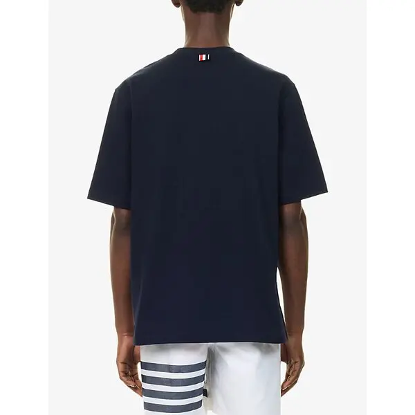 Thom Browne Contrast-panel Oversized Cotton T-shirt