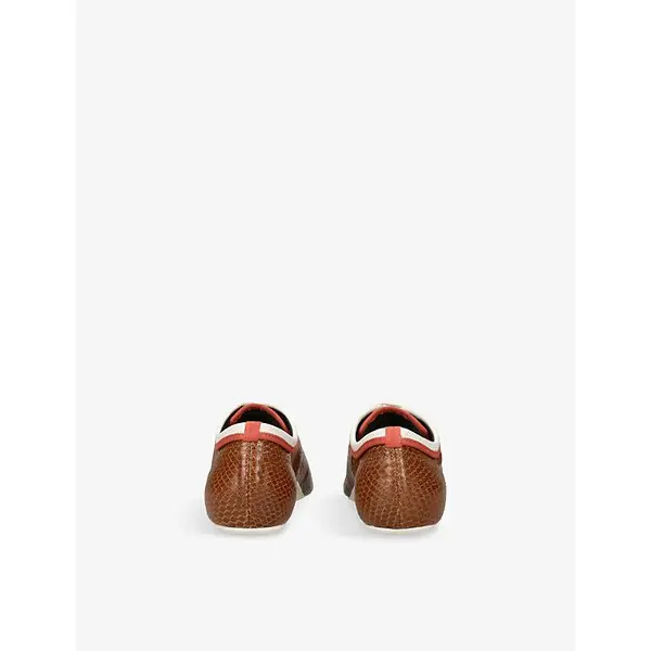 Dries Van Noten Slim Snake-print Leather Trainers