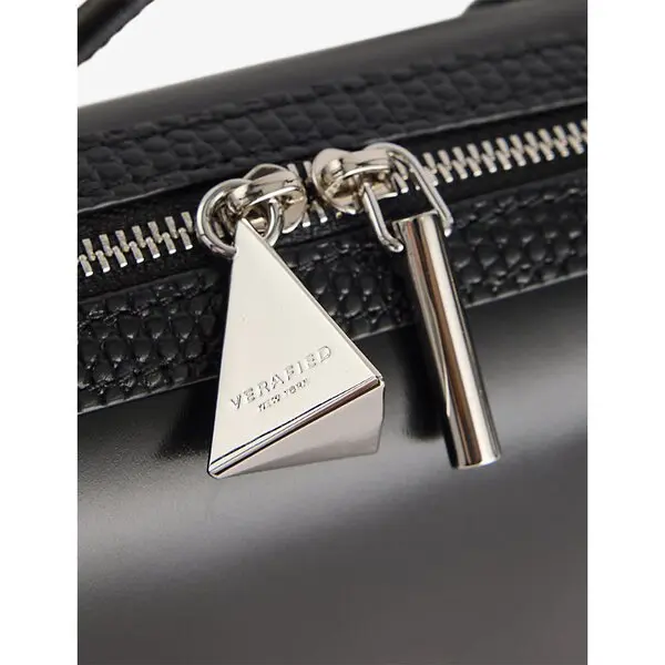 VERAFIED Café Mini Leather Top-handle Bag - Black Lizard