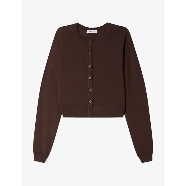 Sandro Fine-knit Cardigan - Brown