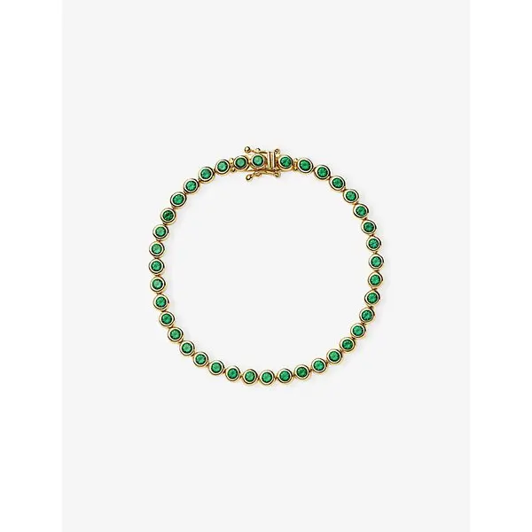 MISSOMA Tennis Round 18ct -plated Brass And Emerald Bracelet - Gold
