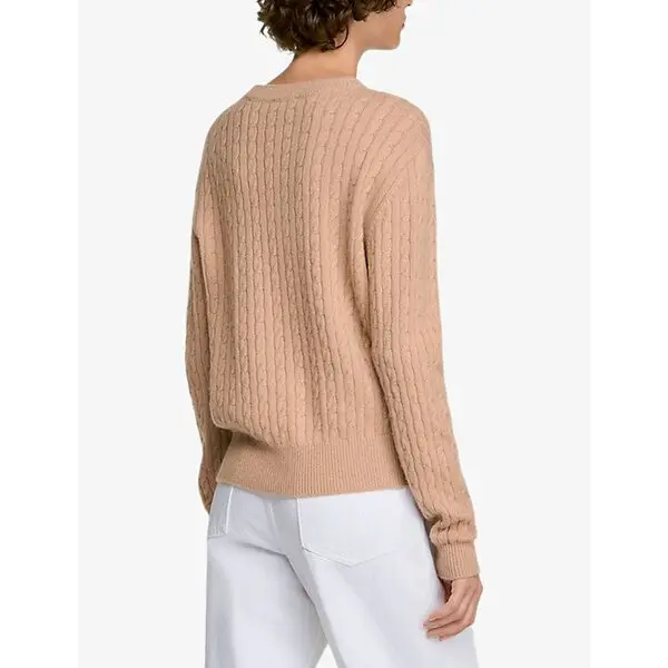 Sandro Two-in-one Cable-knit Wool And Cashmere-blend Jumper