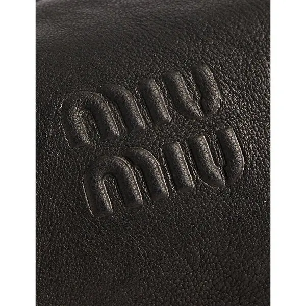 Miu Miu Embossed Logo Round Leather Shoulder Bag