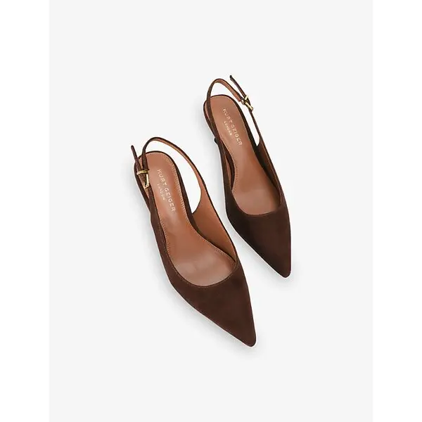 Kurt Geiger Stepney Pointed-toe Leather Slingbacks
