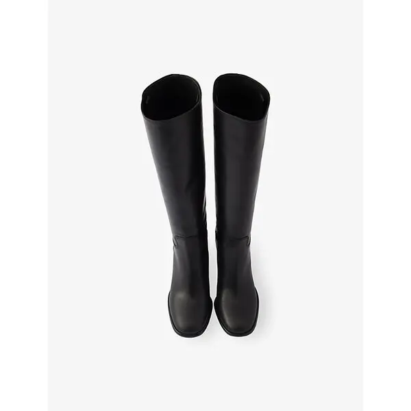 Prada Round-toe Leather Knee-high Boots
