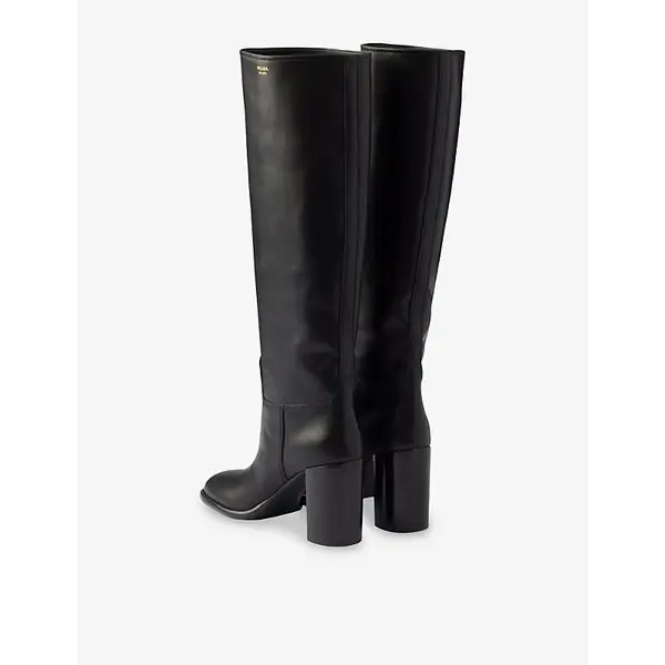 Prada Round-toe Leather Knee-high Boots