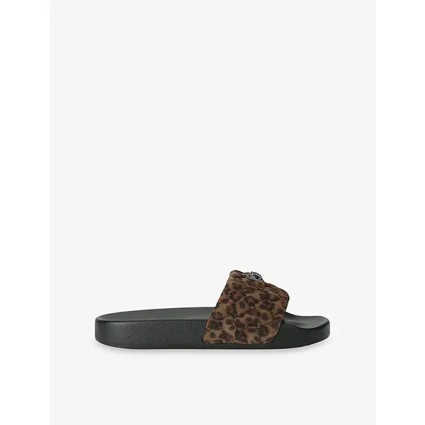 Kurt Geiger Meena Eagle Suede Slides - Brown/oth