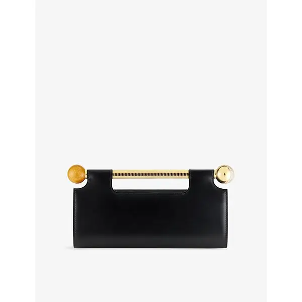 BVLGARI Tubogas Spheres Leather Clutch - Black