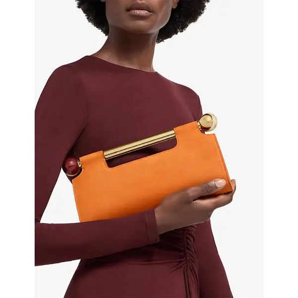BVLGARI Tubogas Spheres Leather Clutch - Orange