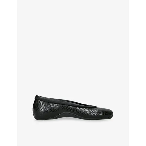 Dries Van Noten Snake-print Leather Ballet Flats