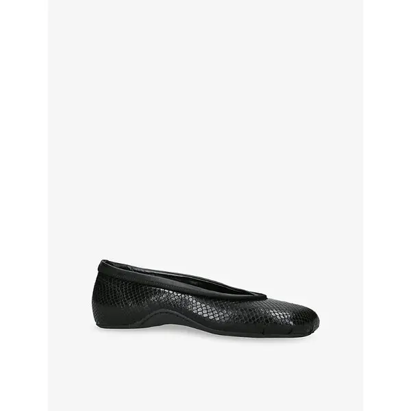 Dries Van Noten Snake-print Leather Ballet Flats