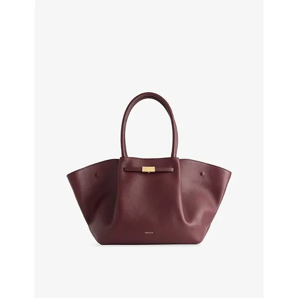 DEMELLIER The Midi New York Leather Tote Bag - Burgundy