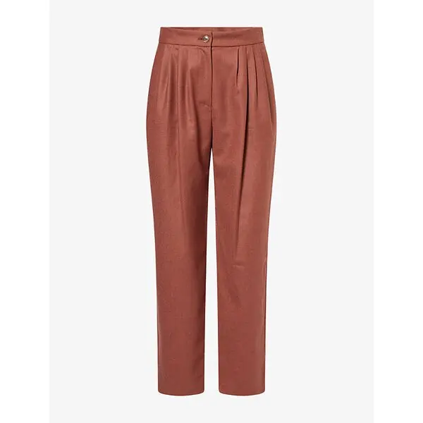 BLAZÉ MILANO Fox Pleated Wool-blend Trousers