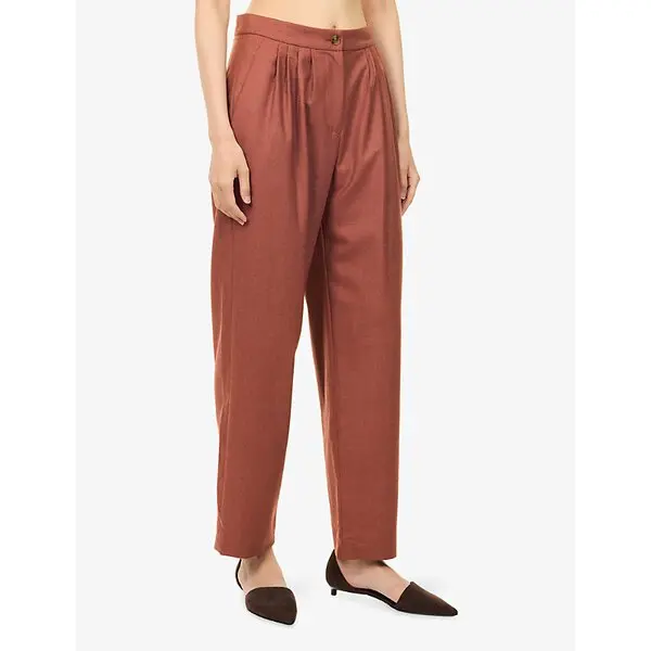 BLAZÉ MILANO Fox Pleated Wool-blend Trousers