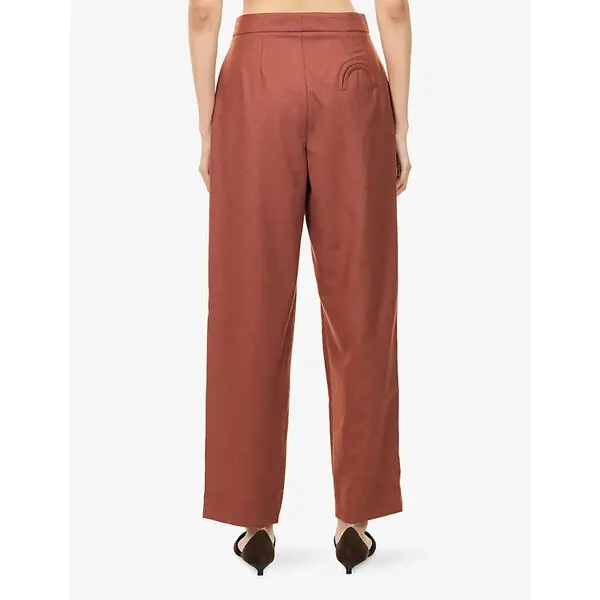 BLAZÉ MILANO Fox Pleated Wool-blend Trousers