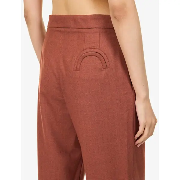 BLAZÉ MILANO Fox Pleated Wool-blend Trousers