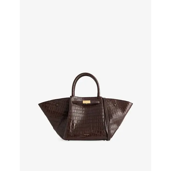 DEMELLIER Midi New York Leather Tote Bag - Dk Chocolate