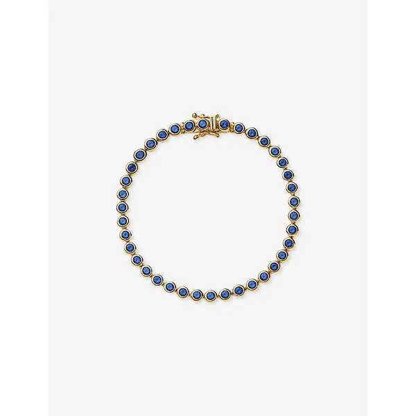 MISSOMA Tennis Round 18ct -plated Brass And Blue Sapphire Bracelet - Gold