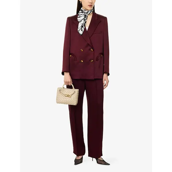 BLAZÉ MILANO Everynight Double-breasted Satin Blazer