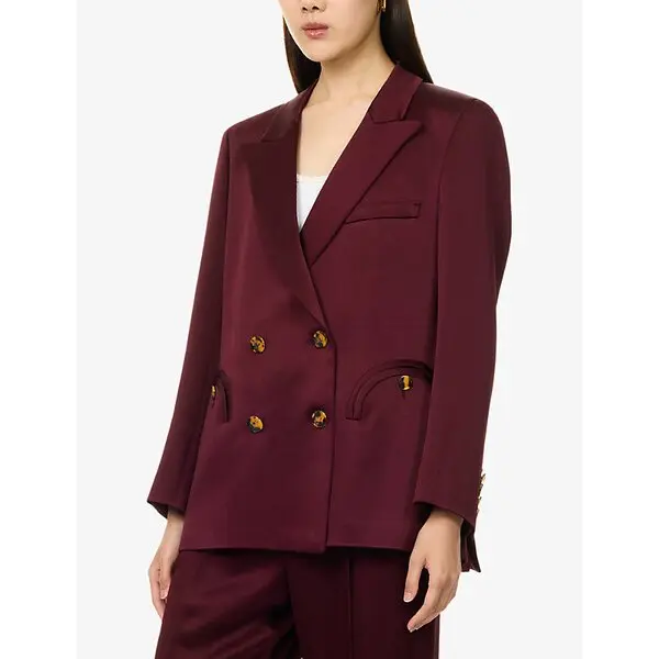 BLAZÉ MILANO Everynight Double-breasted Satin Blazer
