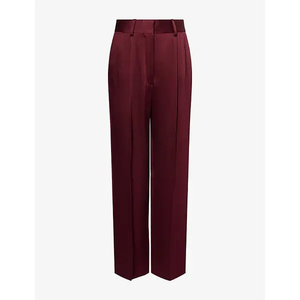 BLAZÉ MILANO Fox Pleated Satin Trousers